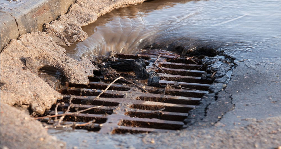 Stormwater Drain With Chemical Dumping Preventing Pollution From Our